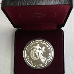 1983 CA Canada Silver Dollar - Universiade-Edmonton in Original Box $1 Proof Royal Canadian Mint