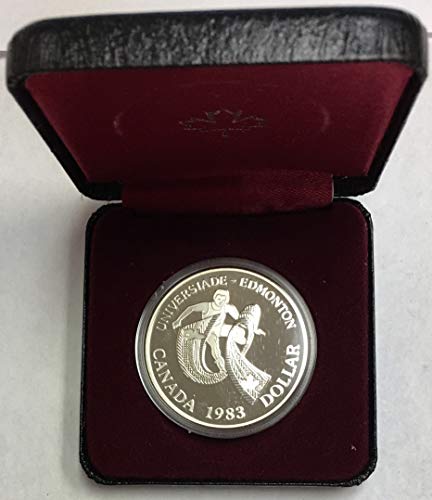 1983 CA Canada Silver Dollar - Universiade-Edmonton in Original Box $1 Proof Royal Canadian Mint