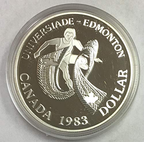 1983 CA Canada Silver Dollar - Universiade-Edmonton in Original Box $1 Proof Royal Canadian Mint