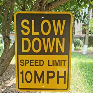 Joffreg Slow Down Speed Limit 10 MPH Sign,17 x12 Inches,Reflective Aluminum (2 Pack)