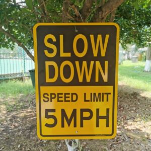 Joffreg Slow Down Speed Limit 5 MPH Sign,17 x12 Inches,Reflective Aluminum (2 Pack)