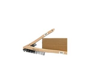 Forney 70504A 2-Pack Carbon Steel Wire Brush's with Curved Wood Handle, 13-3/4-Inch-by-.014-Inch, Assorted