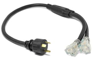 wen pc3352 3 feet 10-gauge sjtw generator extension cord splitter, black