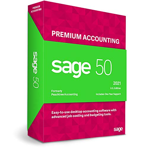 Sage Software Sage 50 Premium Accounting 2021 U.S. 1-User Small Business Accounting Software