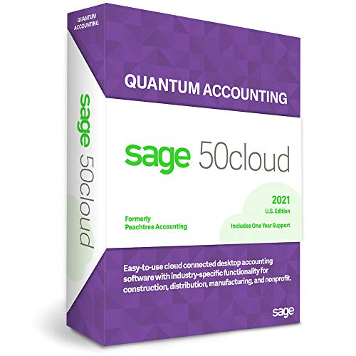 Sage Software Sage 50cloud Quantum Accounting 2021 U.S. 5-User One Year Subscription Cloud Connected Accounting Software (5-Users)