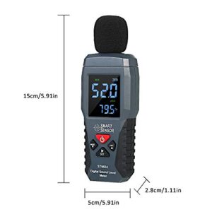 Handheld Sound Level Meter,LCD Decibel Meter,Mini Digital Noise Meter,Decibel Tester,Decibel Alarm,with Red Black Light Alarm and Sound Alarm,Range 30-130dBA