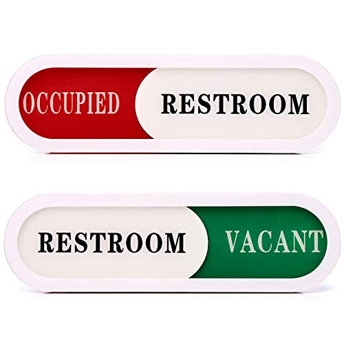 Vacant Occupied Sign for Home Office Hotles Hospital Restroom,Slider Door sign (Tells Whether Room Vacant or Occupied), 6.69'' x 1.96''