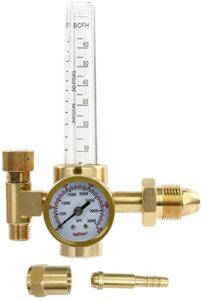 welding argon co2 gas regulator 0-60cfh, 0-3500psi mig tig flowmeter female 9/16" 18rh cga-580 inlet gas welder regulator gauge