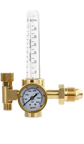 Welding Argon CO2 Gas Regulator 0-60CFH, 0-3500PSI Mig Tig Flowmeter Female 9/16" 18RH CGA-580 Inlet Gas Welder Regulator Gauge