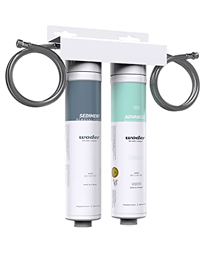 Woder WD-D-20M-ADV-DC Water Filtration System - Sediment Filter and Advanced Water Filter. Under-Sink Water Purifier. Removes Sediments, Sand, Scale, Chlorine, Lead, Contaminants and Odors - USA Made