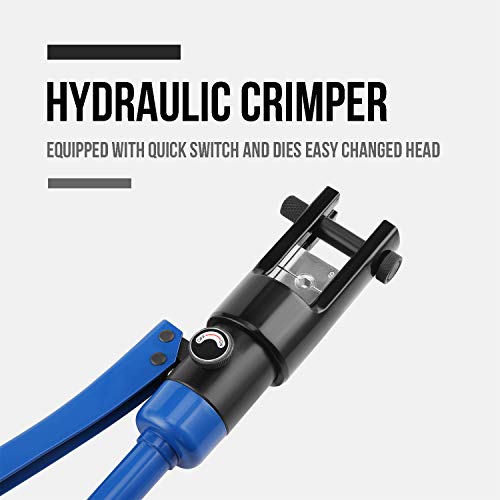 LICHAMP Hydraulic Cable Lug Tool, 6 AWG to 4/0 AWG Battery Cable Crimping Tool WIRE Terminal Crimper Set, 1202BL