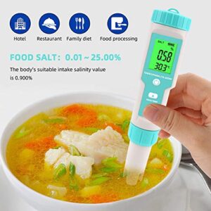 Water Quality Tester, Salt Tester, Digital Screen 7 in 1 Multifunction Pen Type Water Quality Testing Meter Fast Accurate Calculation Salinity PH TDS EC ORP Tester IP67 Waterproof Detachable Probe