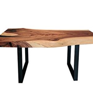 Solid Wood Live Edge Farmhouse Table 68″ x 44″-31" x 3" – Monkey Pod