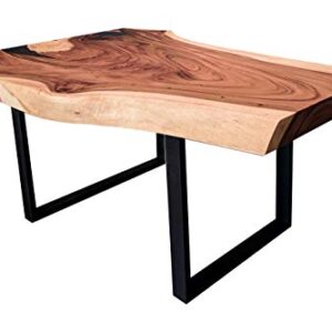 Solid Wood Live Edge Farmhouse Table 68″ x 44″-31" x 3" – Monkey Pod