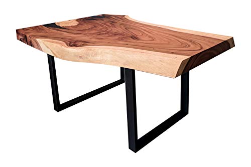 Solid Wood Live Edge Farmhouse Table 68″ x 44″-31" x 3" – Monkey Pod