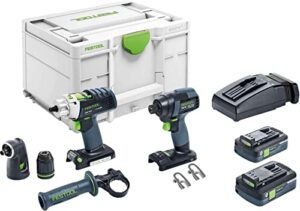 festool 576490 tid 18 impact driver and pdc 18 drill driver 4.0ah combo kit