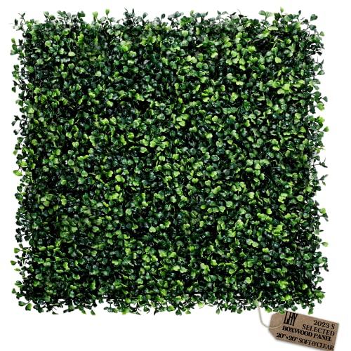 LHY 12 Pcs Grass Wall Backdrop, 20"x20" Boxwood Panels, UV-Proof Greenery Wall Panels Green Wall Panels Boxwood Hedge Wall Grass Backdrop Wall Outdoor Indoor, Backyard/Garden/Fence/Wedding Decor