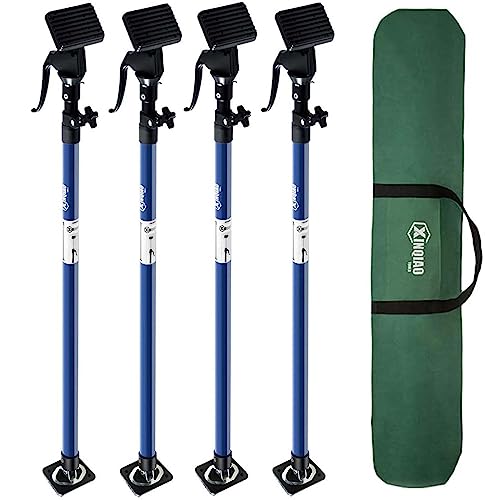 XINQIAO Third Hand Tool 3rd Hand Support System, Premium Steel Support Rod with 154 LB Capacity for Cabinet Jack, Drywall Jack& Cargo Bars, 49.2 IN- 114.2 IN Long, 4 PC, Blue