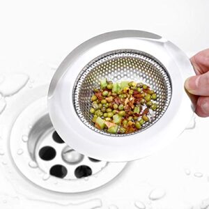 4 Pcs Kitchen Sink Strainer, SZUAH Stainless Steel Drain Filter Strainer with Large Wide Rim 4.5" Diameter Perfect for Most Kitchen Sinks