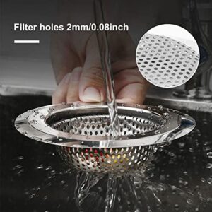 4 Pcs Kitchen Sink Strainer, SZUAH Stainless Steel Drain Filter Strainer with Large Wide Rim 4.5" Diameter Perfect for Most Kitchen Sinks