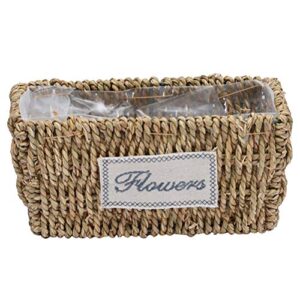 hemoton woven hamper basket with handles wicker seagrass belly basket wicker flower basket with handle wicker hamper baskets for gifts flower pot indoor flower girl storage basket bamboo