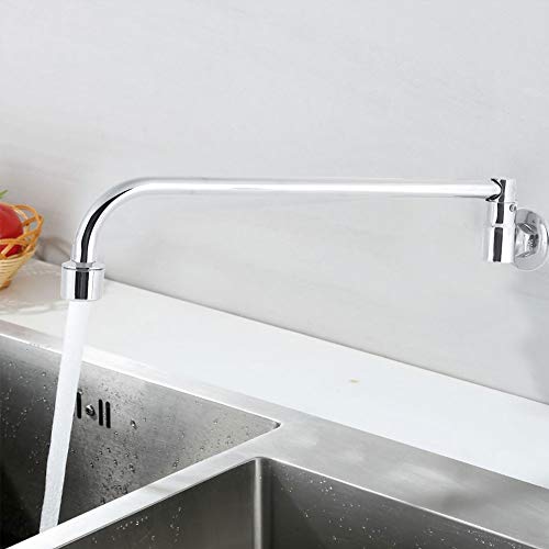 Brushed Nickel Kitchen Faucet Cold Water, G1/2" Silver Wall Mounted, Single Handle Single Hole Faucet High Arc Cold Water Sink Faucet for Kitchen,Outdoor, Garden and Bar