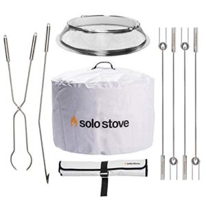 solo stove yukon 27" accessory only bundle includes yukon shield, yukon shelter, fire pit roasting sticks and fire pit tools great fire pit accessory bundle