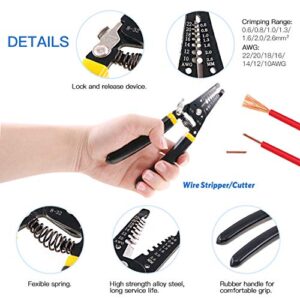 Glarks 24Pcs Solar Crimper Solar Crimping Tools for 2.5/4/6mm² Solar Panel PV Cable with 6 Pair Solar Panel Connector and 1 Pair Solar Connector Assembly Tool Spanner Wrench and a Wire Stripper