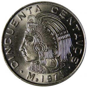 MX 1977 SUPERB MEXICO 1000 PESOS w GREAT AZTEC RULER CUATEMOC & FAMED MAYAN TEMPLE! COIN with HIS BUST INCLUDED AS A FREE BONUS! SCARCE DUO Choice XF-AU (Lightly Circulated)