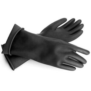 ENPOINT Long Rubber Gloves Heavy Duty, Thick Chemical Resistant Gloves, Waterproof Cleaning Painting Protective Safety Work Heavy Duty Gloves, 18" Black Dishwashing Gloves Large for Men, 1 Pair XL