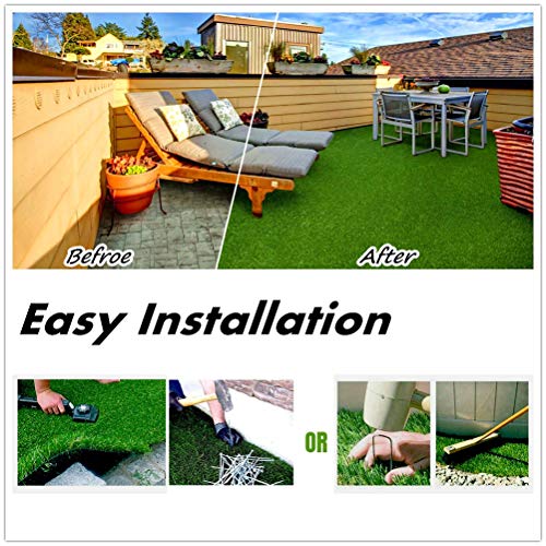 Artificial Grass Turf (0.7" Custom Sizes) -4FTx6FT Indoor/Outdoor Rug Synthetic Lawn Grass Carpet,Easy Installation Multi-use Astroturf,Pets Dog Turf with Drain Holes