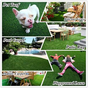 Artificial Grass Turf (0.7" Custom Sizes) -4FTx6FT Indoor/Outdoor Rug Synthetic Lawn Grass Carpet,Easy Installation Multi-use Astroturf,Pets Dog Turf with Drain Holes