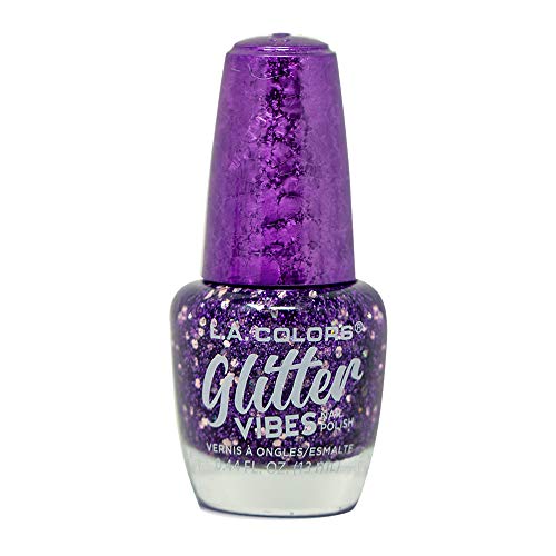 L.A. Colors Glitter Vibes Nail Polish (Purple-Razzi)