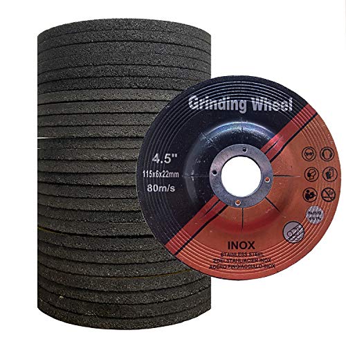 Grinding Wheel for Grinders，Grinding Wheel for Metal ，Aggressive Grinding for Metal (25 Pack, 4.5 Inch，1/4" Thick, 7/9")