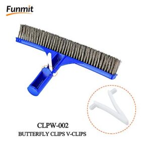 Funmit Pool Butterfly Clips V-Clips Attachment Clips Replacement for Pool Spa Brush Leaf Rake Leaf Skimmer (24 Pack)