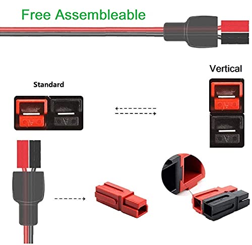 SolarEnz Solar Panel Cable Connector Anderson Adapter Power Pole Adapter Connector Solar Connector，10AWG Compatible with Anderson PowerPole Solar Panel for Solar Generator Power Station