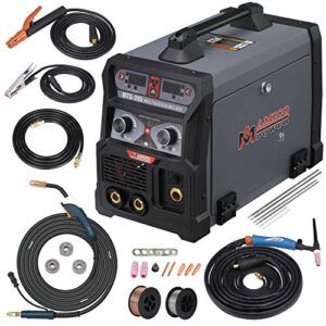 mts-205, mig/mag/flux cored wire, tig torch, stick arc welder 3-in-1 combo welding, 115v & 230v dual voltage.