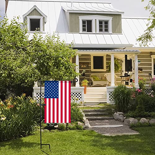 SHARE&CARE Garden Flag Stand, Garden Flag Pole Holder with 1 Tiger Clip and 2 Spring Stoppers for Garden and Home Decoration 12 x 18 Inches without flag (1 Pack)