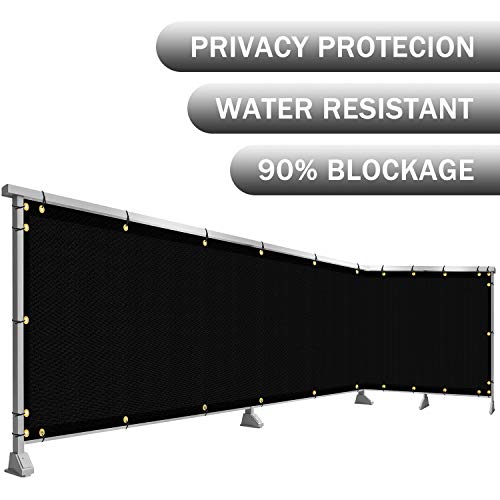 Lvydec Balcony Privacy Screen Cover, 16.5' x 3.5' Privacy Screen Fence for Porch Deck Garden Backyard Patio, Waterproof and UV-Resistant (Black)