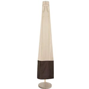 vailge patio umbrella cover,100% waterproof outdoor market parasol umbrella covers with zipper and air vent,uv resistant patio furniture covers,73" h x 23" d,beige & brown