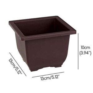 ECYC Square Plastic Pots Flower Bonsai Bowl Flower Pot Imitation Plastic Balcony Imitation Rectangle Nursery Basin Planter