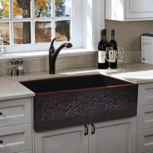 Copper Farmhouse Kitchen Sink with Design