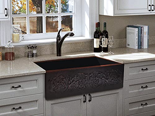 Copper Farmhouse Kitchen Sink with Design