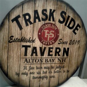 Personalized Table Top Inspired by Old Whiskey & Wine Barrel Lids, Custom Gifts for Men, Rustic Living Room Home Bar Man Cave Wood Furniture, Size 16/20/24/30/36/40/42/46 Inch