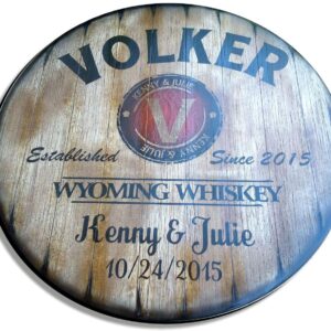 Personalized Table Top Inspired by Old Whiskey & Wine Barrel Lids, Custom Gifts for Men, Rustic Living Room Home Bar Man Cave Wood Furniture, Size 16/20/24/30/36/40/42/46 Inch