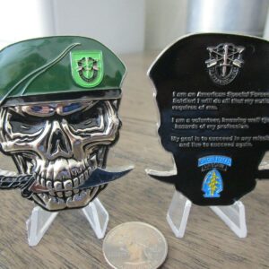 United States Army 10th Special Forces Group Green Berets Creed 10th SFG(A) Reapers Skull Challenge Coin