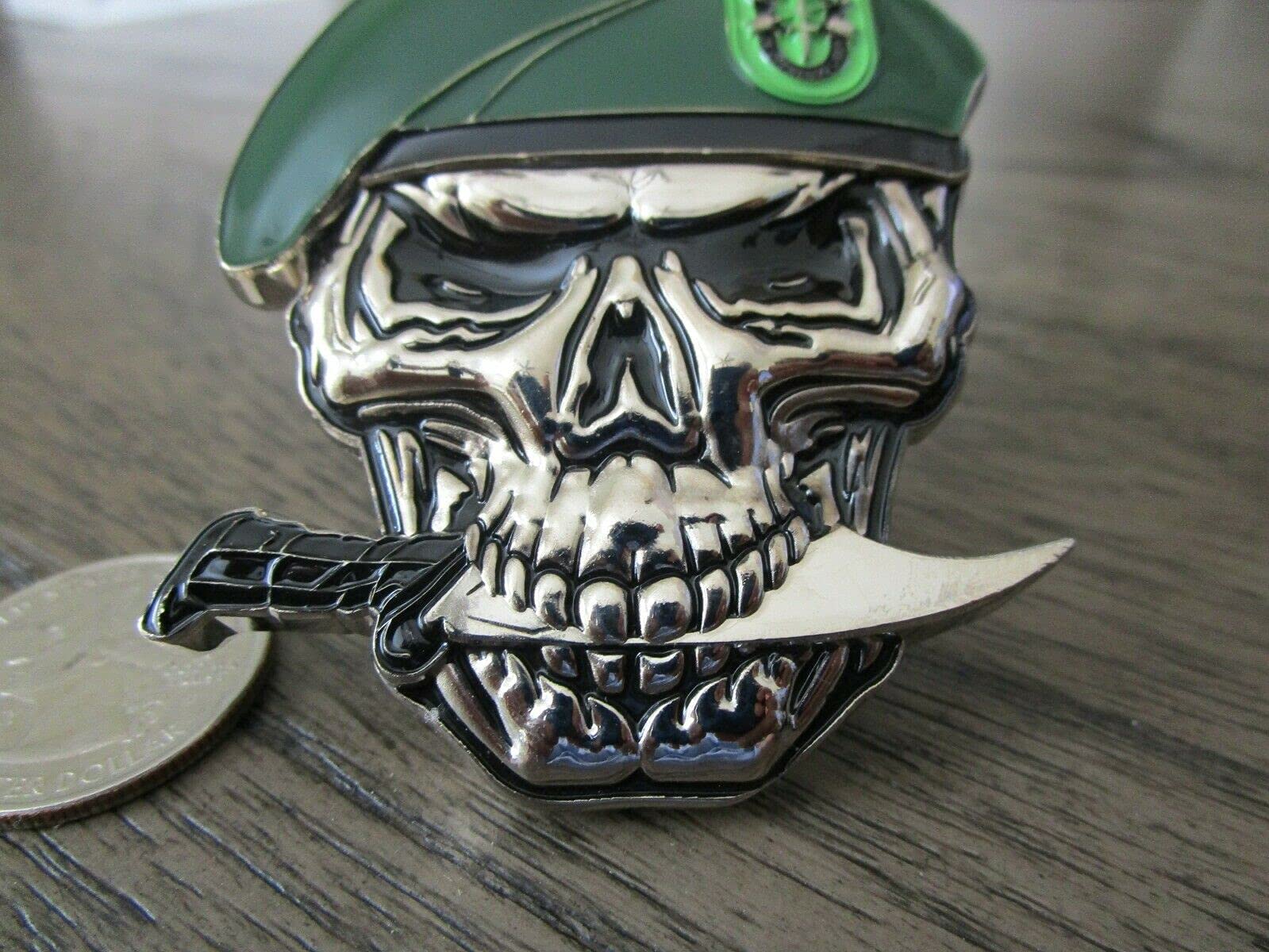 United States Army 10th Special Forces Group Green Berets Creed 10th SFG(A) Reapers Skull Challenge Coin