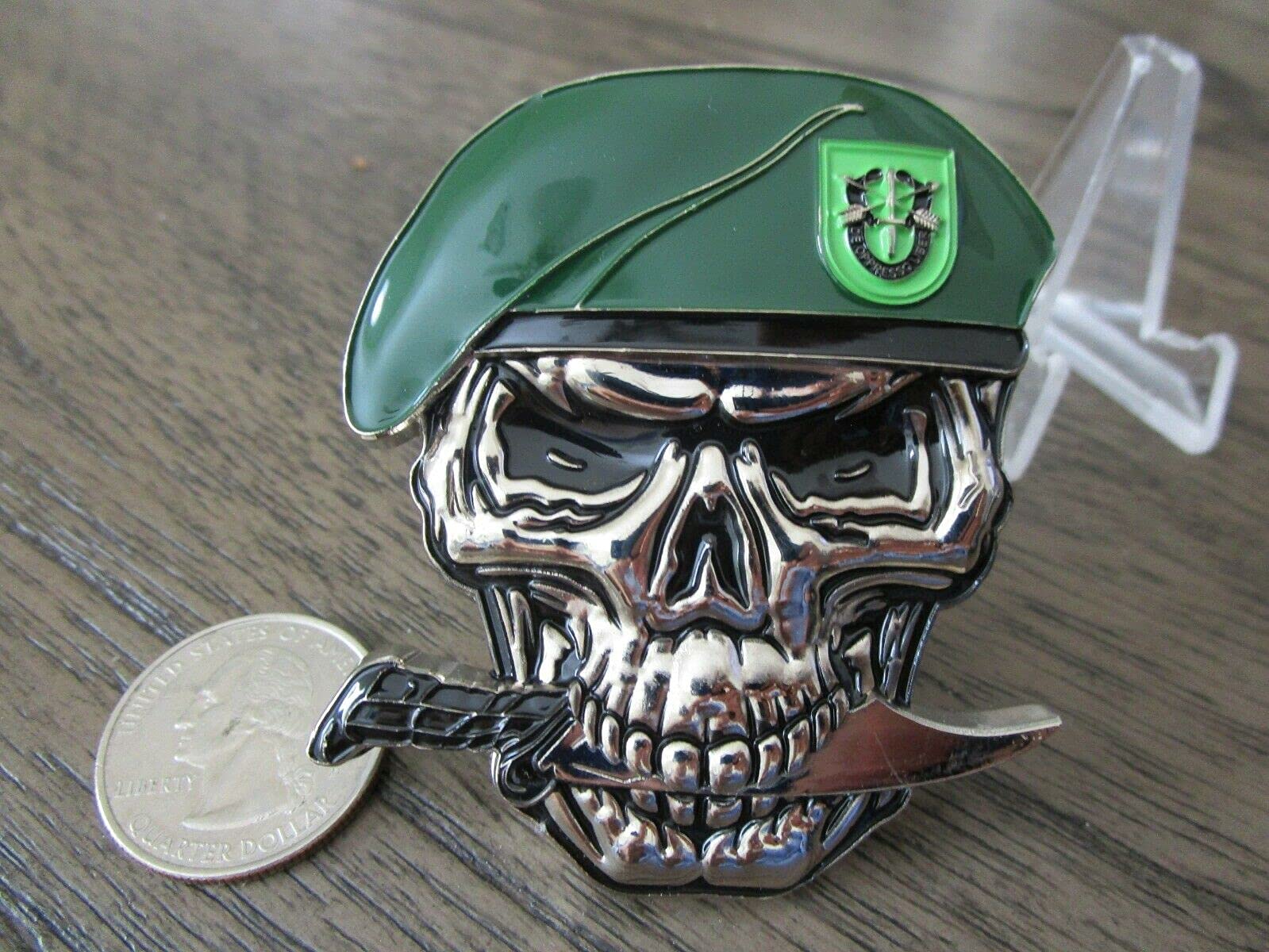 United States Army 10th Special Forces Group Green Berets Creed 10th SFG(A) Reapers Skull Challenge Coin