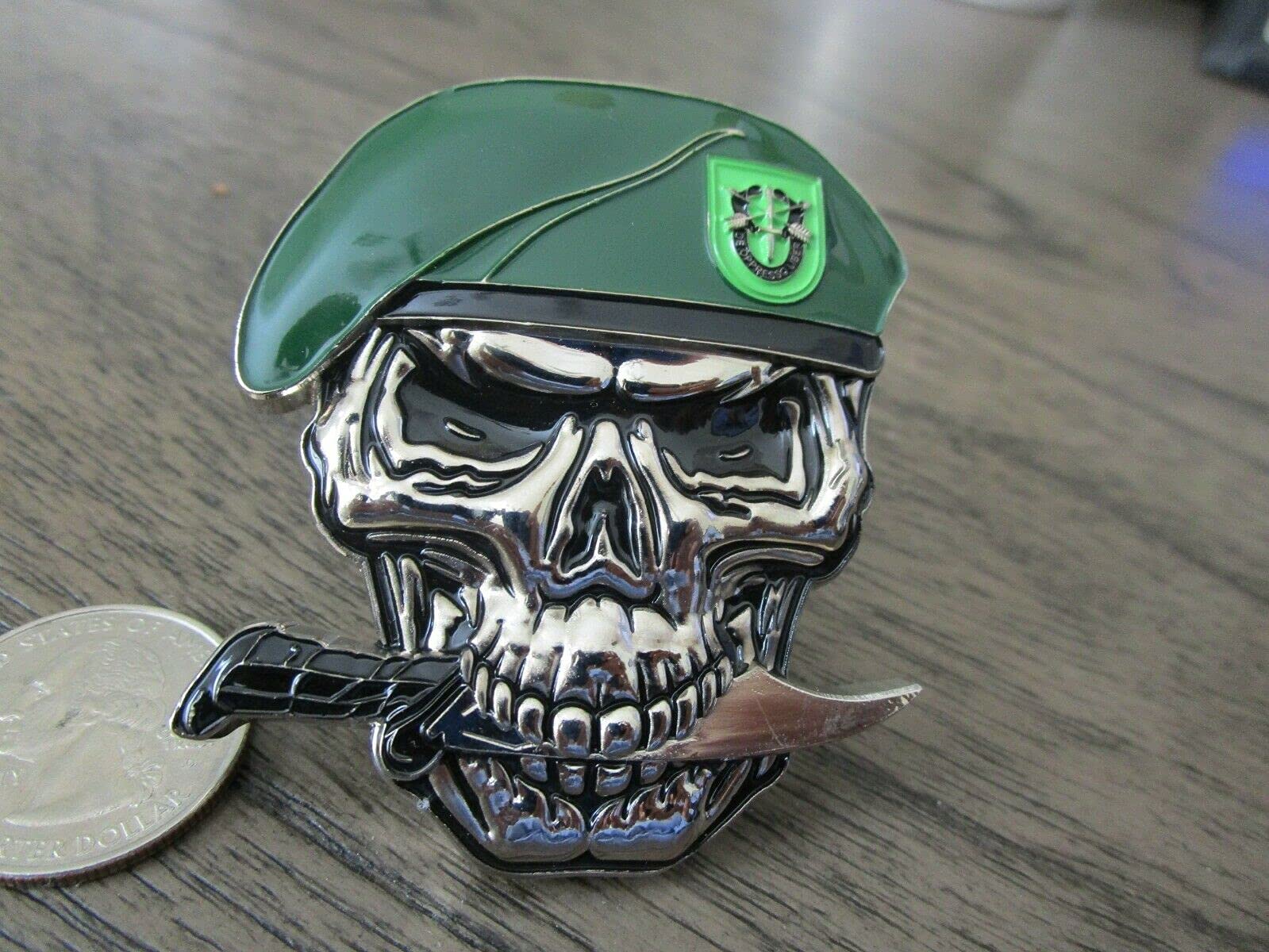 United States Army 10th Special Forces Group Green Berets Creed 10th SFG(A) Reapers Skull Challenge Coin