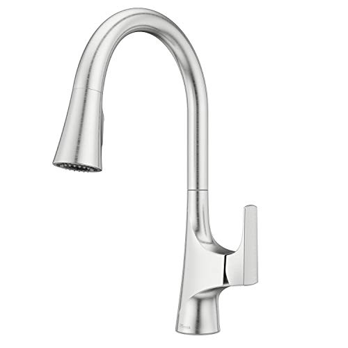 Pfister Norden Kitchen Faucet with Pull Down Sprayer, Single Handle, High Arc, Stainless Steel Finish, GT529NRS